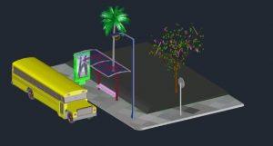 Bus Stop 3D DWG Full Project for AutoCAD • Designs CAD