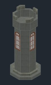 Castle Tower DWG Block for AutoCAD • Designs CAD
