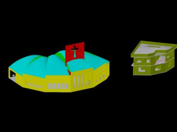 Catholic Church 3D DWG Model for AutoCAD • Designs CAD