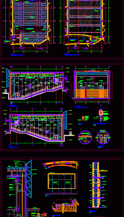 Cinemas, Movie Theaters-- Construction Details DWG Detail for AutoCAD ...