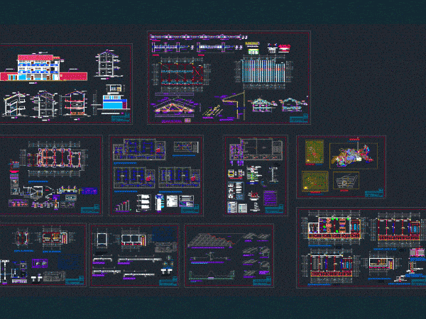 College 3 Floors DWG Plan for AutoCAD • Designs CAD