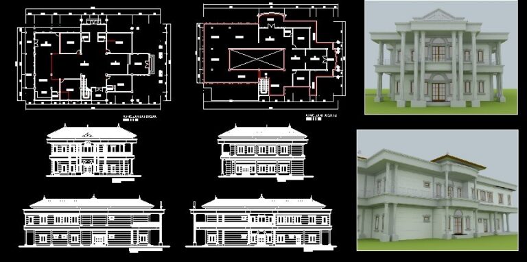 Colonial House DWG Block for AutoCAD • Designs CAD