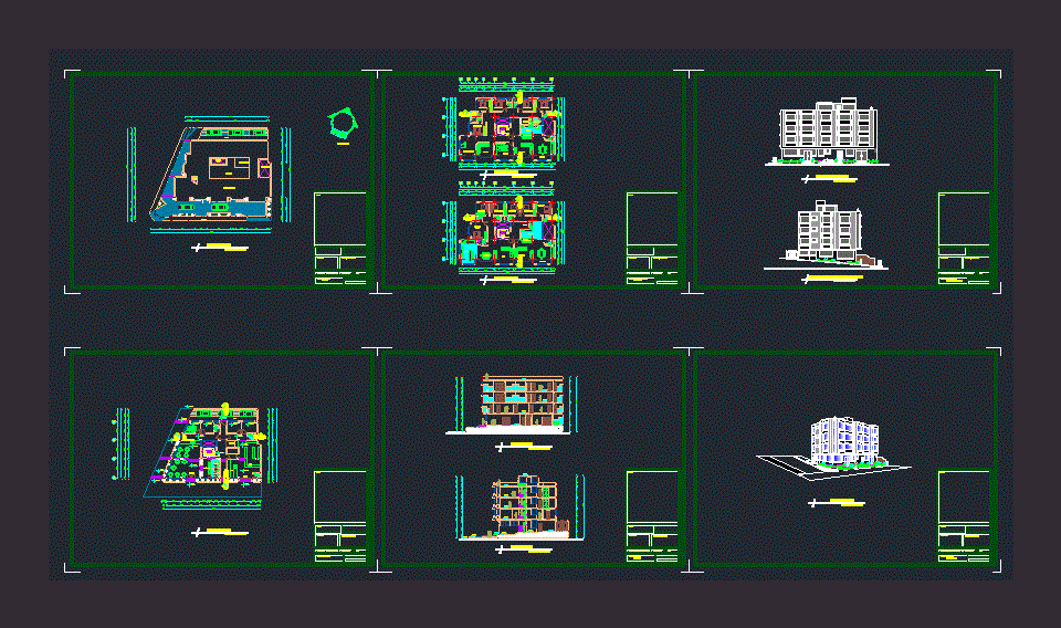 Commercial Building - Residential Commercial Building DWG Block for ...