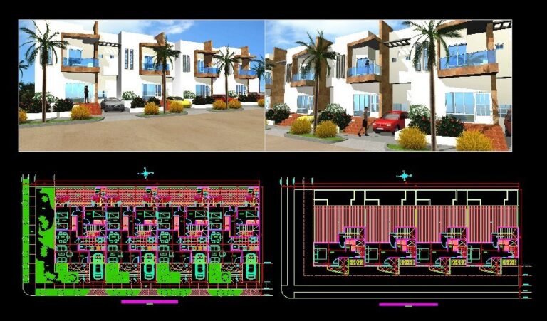 Medium Density Housing Complex - 3D SKP Model for SketchUp • Designs CAD