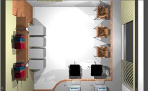 Computer Room, Top View 3D DWG Model for AutoCAD • Designs CAD