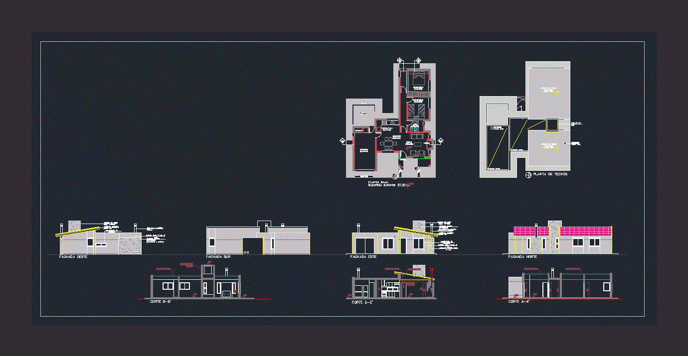 Cottage DWG Block for AutoCAD • Designs CAD