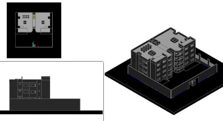 Three - Level Residential 3D SKP Model for SketchUp • Designs CAD