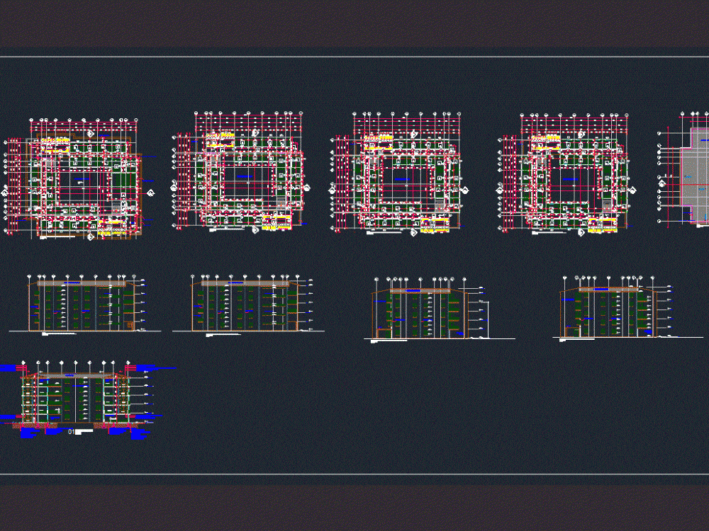 Dormitory Building DWG Section for AutoCAD • Designs CAD