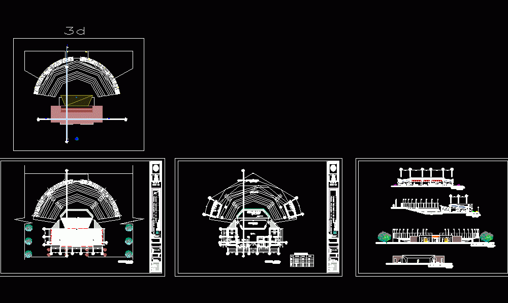 Draft Circular Amphitheater Amphitheater DWG Elevation for AutoCAD ...