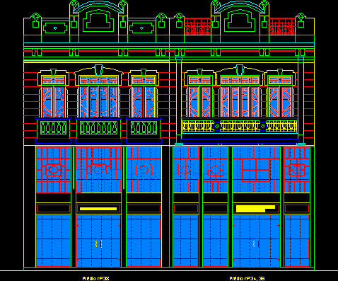 Facade Of Historic Building At Pelotas City - Brazil - DWG Block for ...