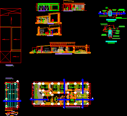 Family Cottage DWG Block for AutoCAD • Designs CAD