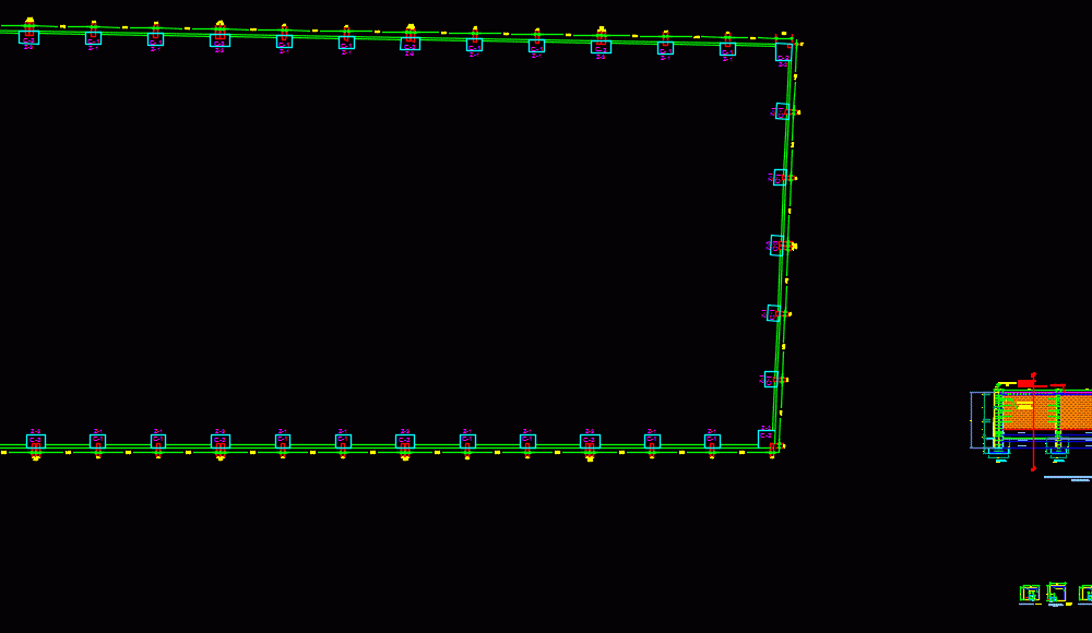 Fence Perimetric With Foundations 2D DWG Design Elevation For AutoCAD