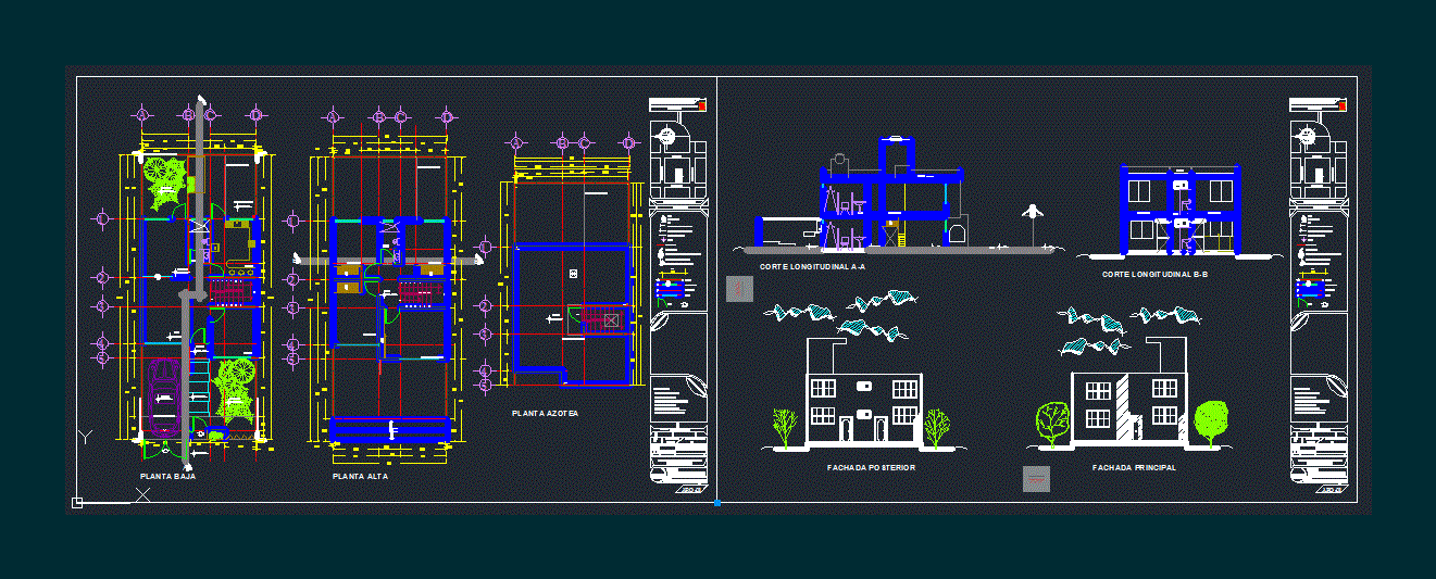 House Room 2 Floors DWG Block for AutoCAD • Designs CAD
