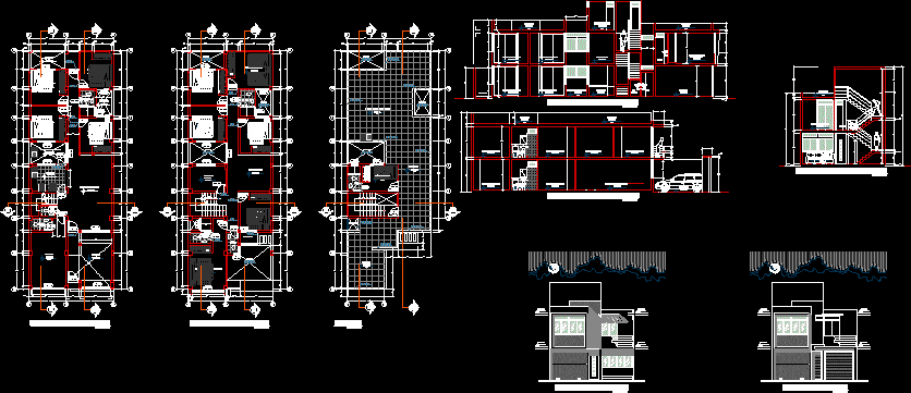 Housing With Large Commercial Space Or Shop DWG Block for AutoCAD ...