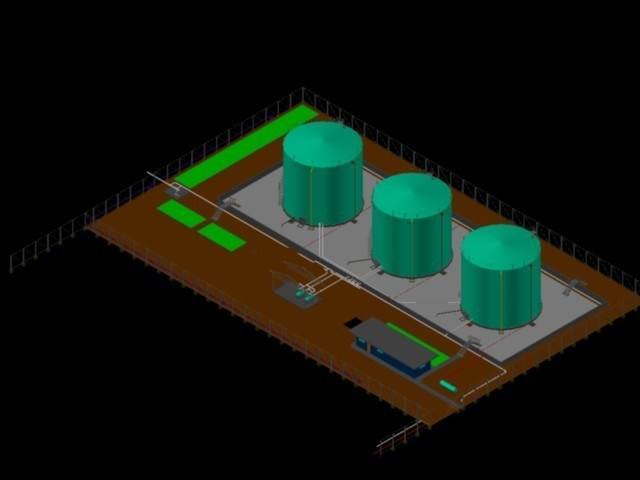 Industrial Plant - Tank Farm 3D DWG Model for AutoCAD • Designs CAD