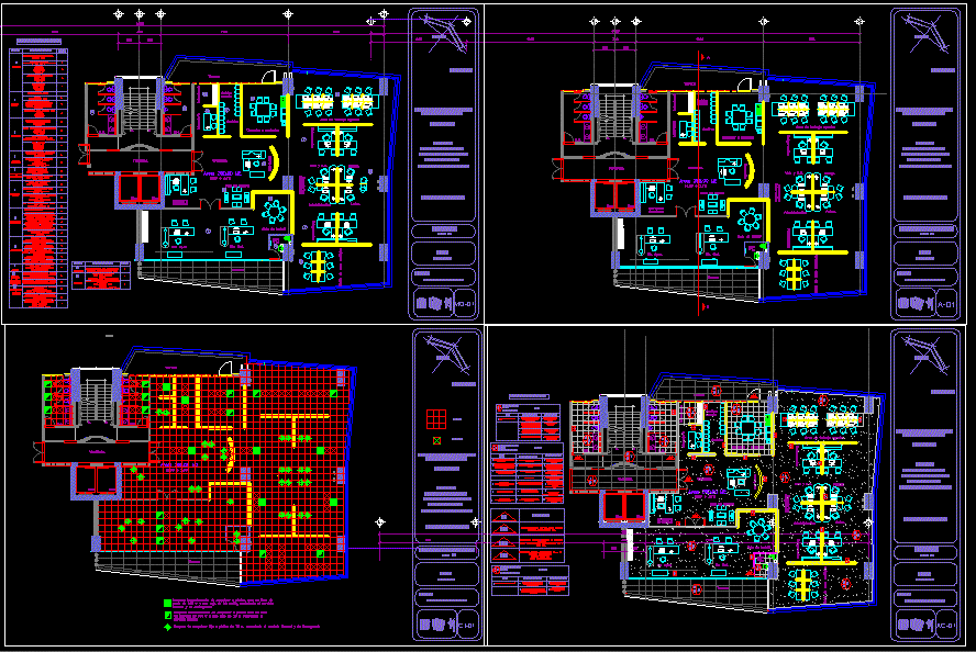 Insurance Agency Offices - With Finishes, Furniture And Lighting DWG ...