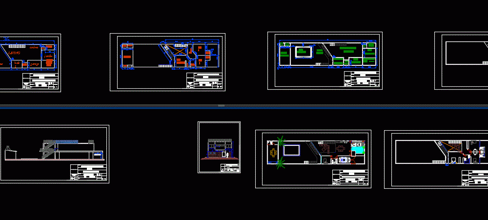 Modern House In Narrow Lot DWG Block for AutoCAD • Designs CAD