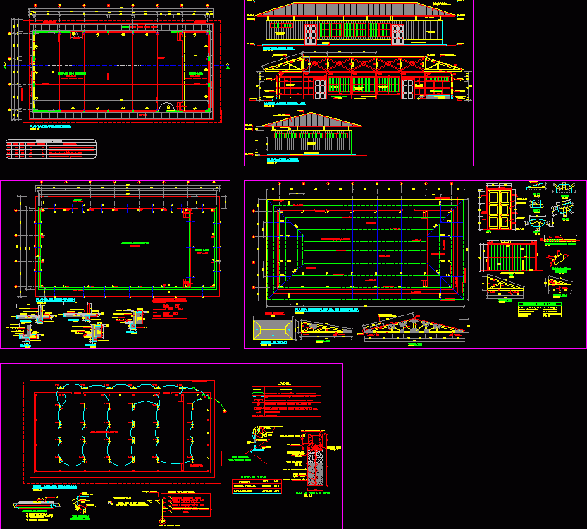 Multi - Purpose Community Hall, Peruvian Amazon DWG Block for AutoCAD ...