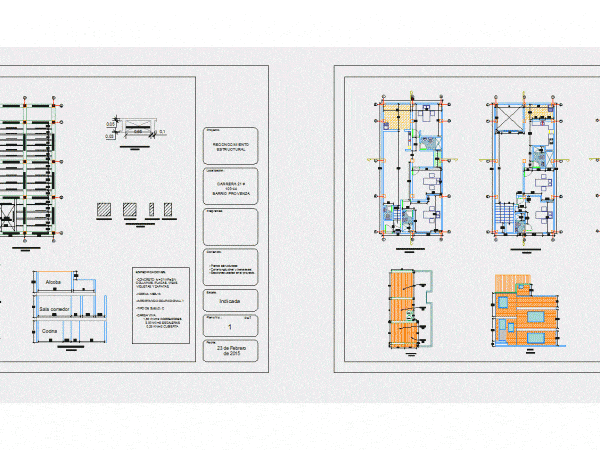 Multi Family House With 3 Flat Levels Arquitectonicos DWG Block for ...