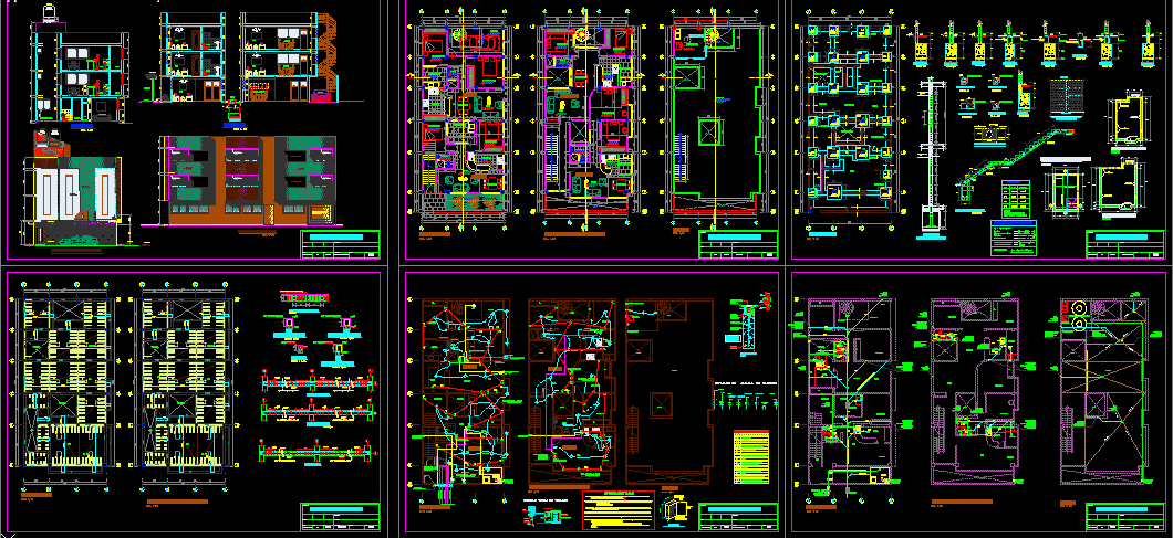 Multifamily, 3 Floors, Technical Specs DWG Full Project for AutoCAD ...
