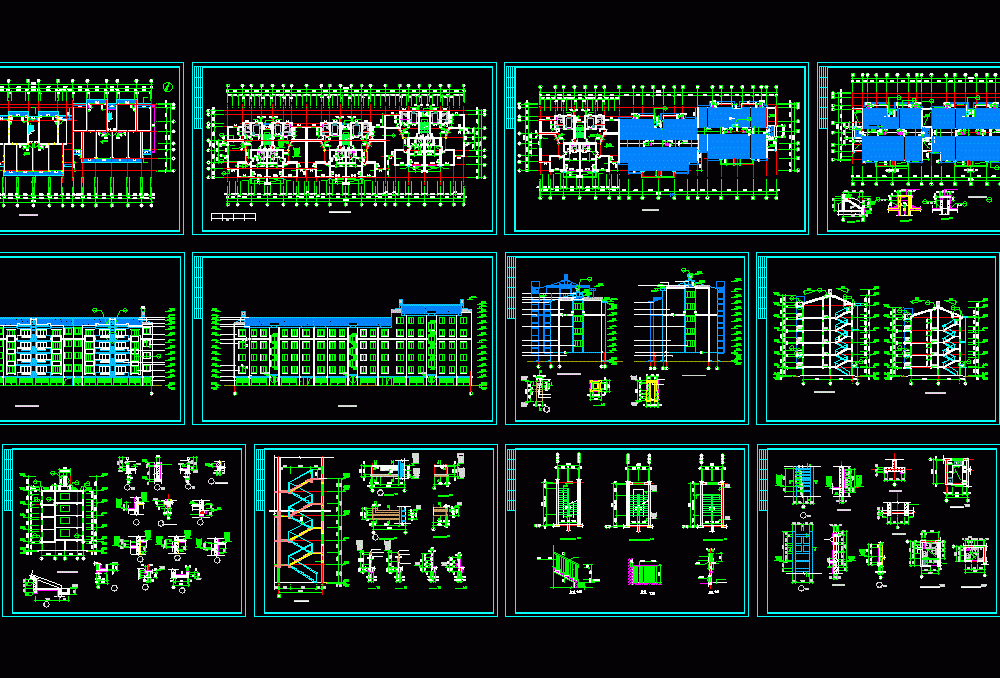 Multifamily Ground Floor And 5 Levels DWG Plan for AutoCAD • Designs CAD
