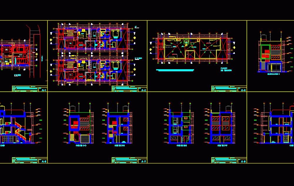 Multifamily Housing 3 Levels With Commercial DWG Full Project for ...