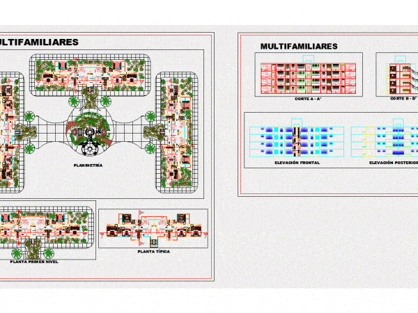 Multifamily Plans - 3 Towers DWG Plan for AutoCAD • Designs CAD