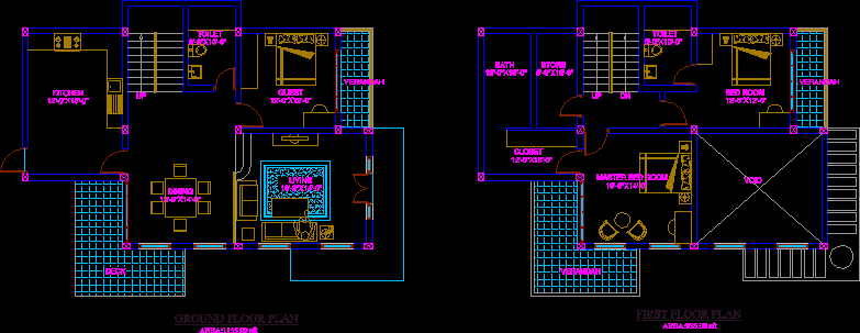 One Family Housing--Small Residence DWG Block for AutoCAD • Designs CAD