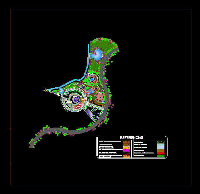 Park Ecotourism Ecotourism Park With Campink DWG Block for AutoCAD ...