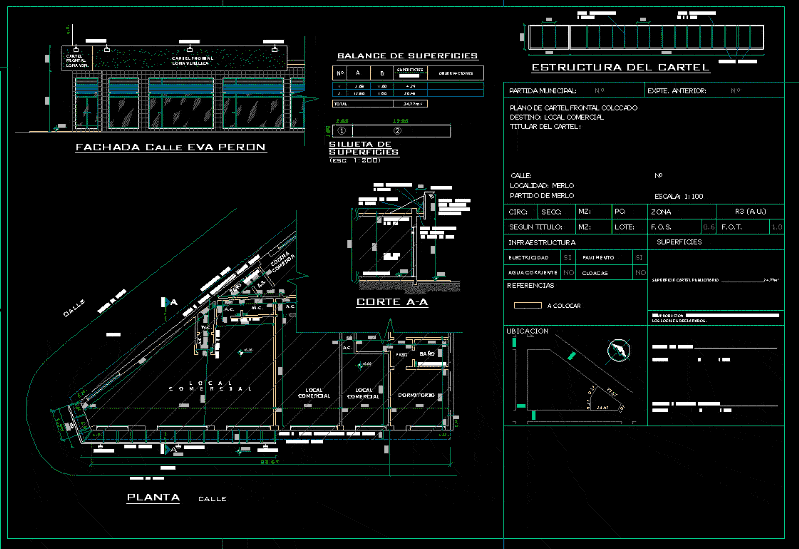 Plano Poster To Place On Public Roads DWG Plan for AutoCAD • Designs CAD