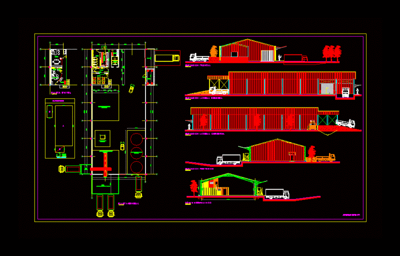 Materials Recovery Facility Design Layout DWG Block for AutoCAD ...
