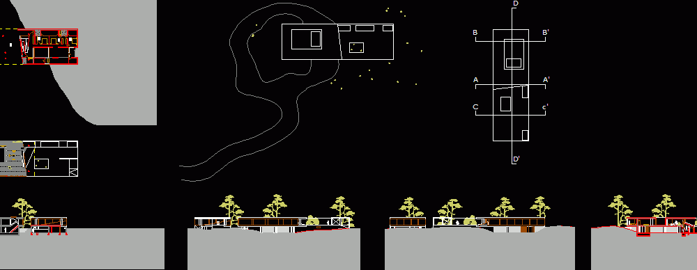 Rem Koolhas - Haus In The Forest - Holland 1962-94 DWG Plan for AutoCAD ... Rem Koolhas - Haus In The Forest - Holland 1962-94 DWG Plan for AutoCAD ...