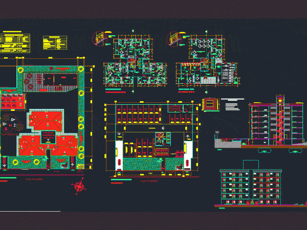 Residential Building 3 Units 5 Floors DWG Block for AutoCAD • Designs CAD
