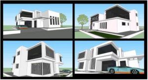 Residential House Building 3D SKP Model for SketchUp • Designs CAD