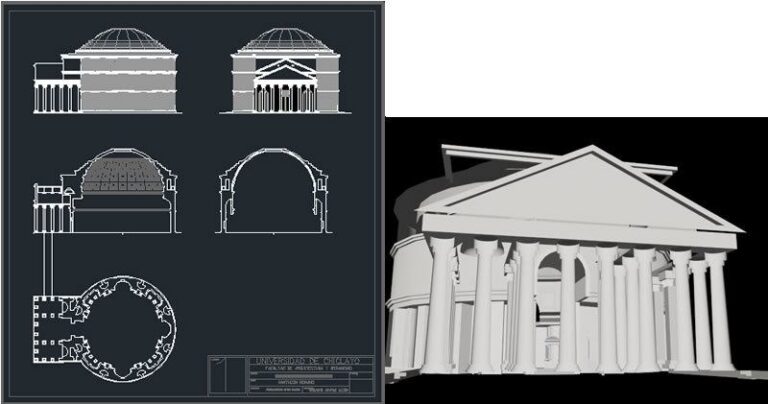 Roman Pantheon 3D DWG Section for AutoCAD | DesignsCAD