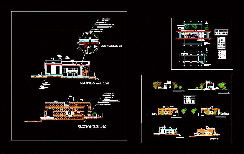 Small House With Terrace Accessible DWG Section for AutoCAD • Designs CAD