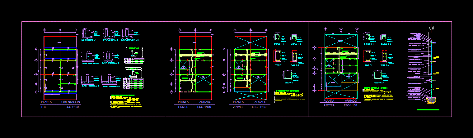 Structural Project House 3 Levels DWG Full Project for AutoCAD ...