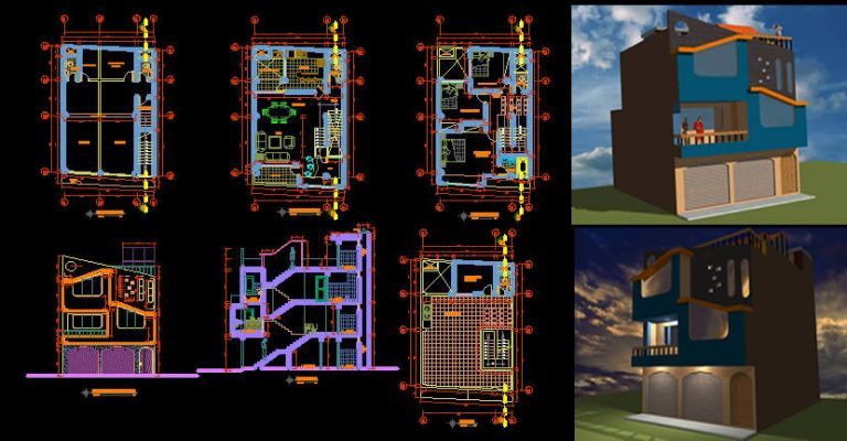 Triplex Project - 3D DWG Full Project for AutoCAD • Designs CAD