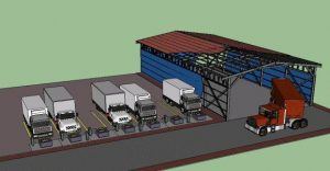 Warehouse With Metal Structure 3D SKP Model for SketchUp • Designs CAD