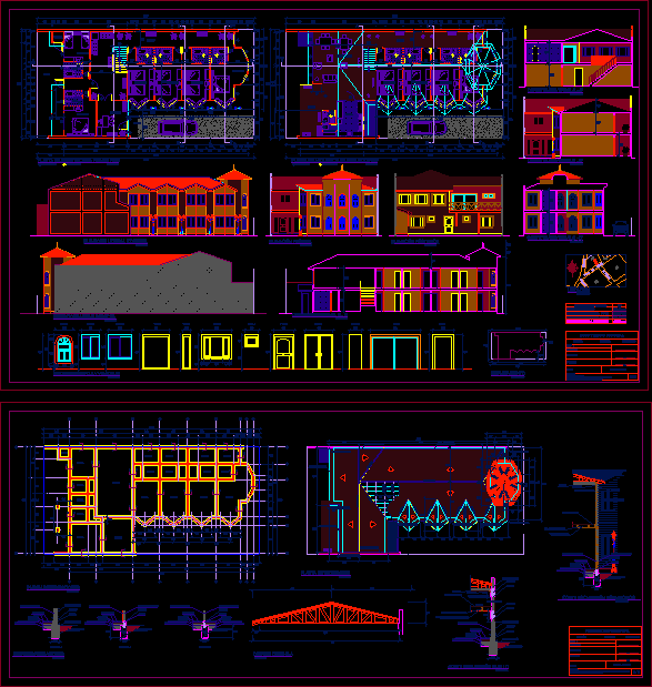 Wooden Hostel In La Patagonia DWG Block for AutoCAD • Designs CAD
