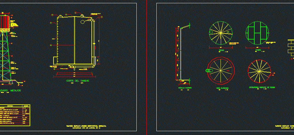20 M High Elevated Tank, 100 M3 Capacity DWG Detail for AutoCAD ...