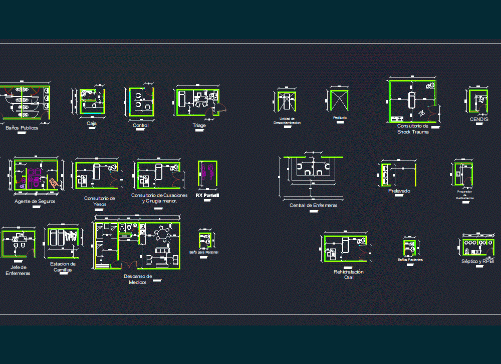 Analysis Of Areas Area Hospital Emergency DWG Block for AutoCAD ...