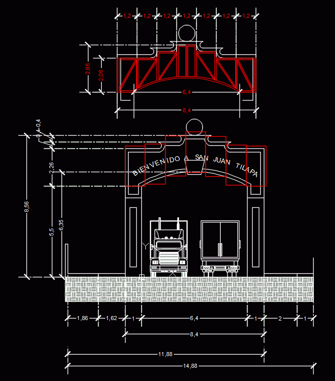 Arco For Entry Of Town DWG Block for AutoCAD • Designs CAD