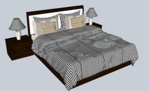 Bed In Sketchup 3D SKP Model for SketchUp • Designs CAD