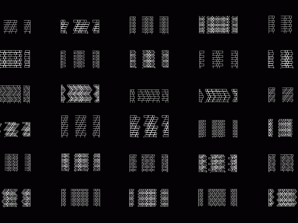 Brick Walls 2D DWG Block For AutoCAD Designs CAD