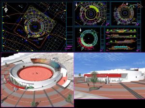 Bullring, Bull Fighting Arena 3D DWG Plan for AutoCAD • Designs CAD
