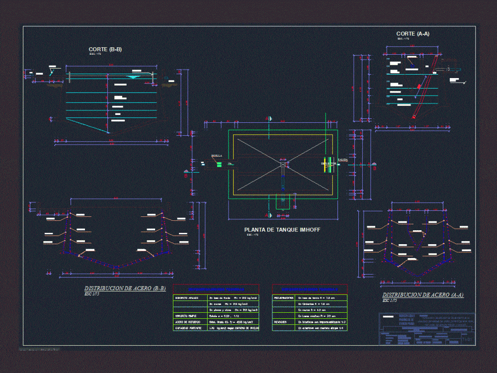 Construction Of A Tank Imhoff DWG Block for AutoCAD • Designs CAD