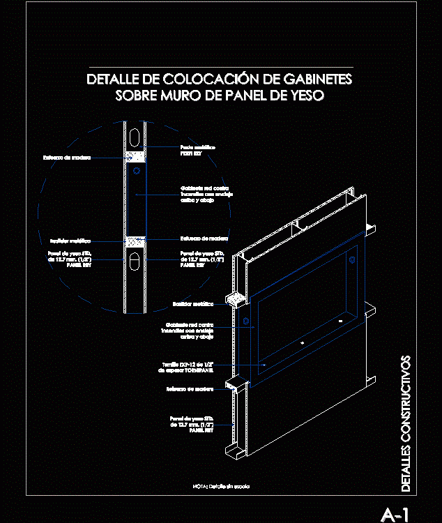 Detail Of Cabinet On Wall Plaster DWG Detail for AutoCAD • Designs CAD