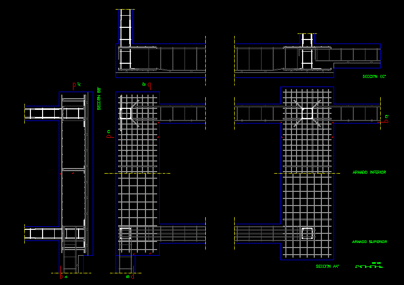 Details Footings And Beams Reinforced Foundation DWG Detail for AutoCAD ...