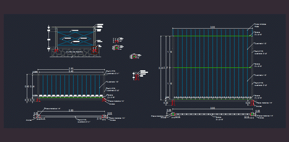 Details Of Rails And Fences DWG Detail for AutoCAD • Designs CAD